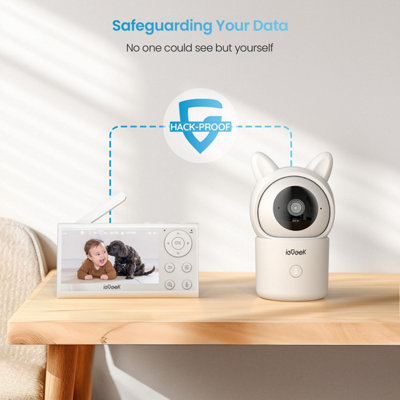 ieGeek 1080p HD Smart Baby Monitor with 4.3 Inch Screen, 360 Pan/Tilt ...