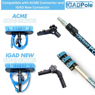 IGAD 10"(25cm) Soft Bristle window Wash Brush with Water Fed Hose Kit ...