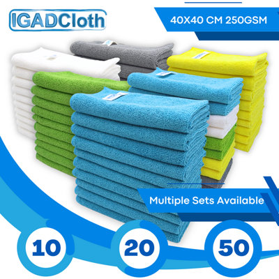 IGADCloth Set of 20 Microfiber cloths 40x40cm Blue