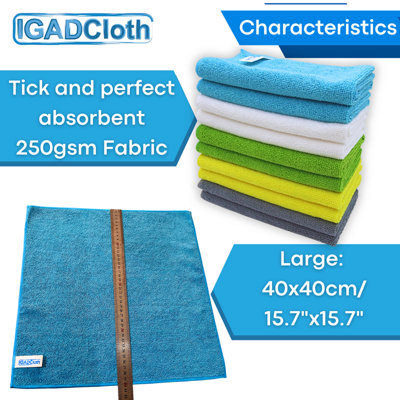 IGADCloth Set of 20 Microfiber cloths 40x40cm Blue