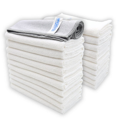 IGADCloth Set of 20 Microfiber cloths 40x40cm White | DIY at B&Q