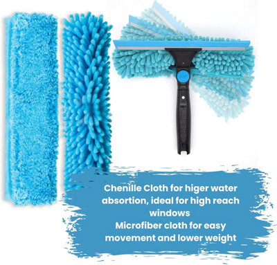 IGADPole 10 inch (25cm) Window Squeegee + Scrubber