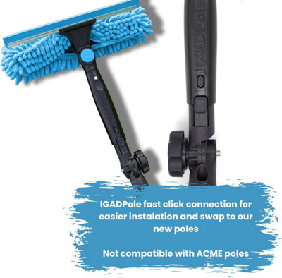 IGADPole 10 inch (25cm) Window Squeegee + Scrubber