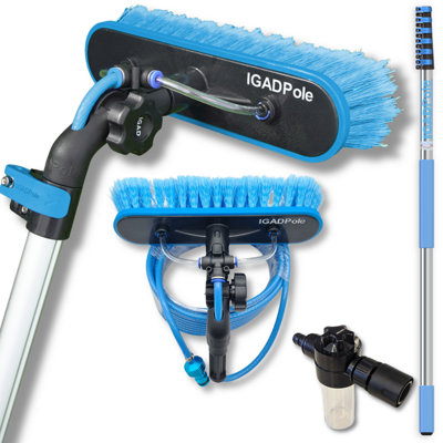 IGADPole 24ft(7m) Extension Pole Kit with Water-fed Brush and Hose ...