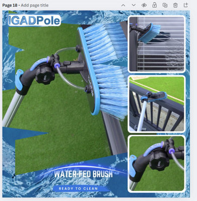 IGADPole 24ft(7m) Extension Pole Kit with Water-fed Brush and Hose ...