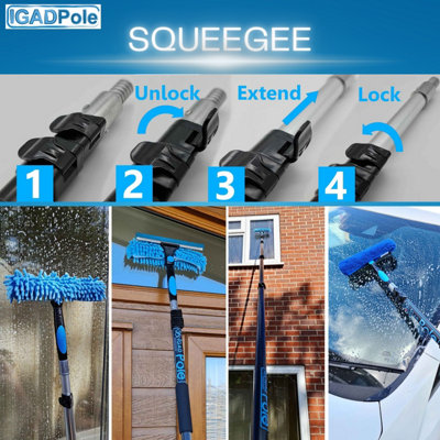 IGADPole Professional Telescopic Window Cleaning Kit 6.6FT (2m ...