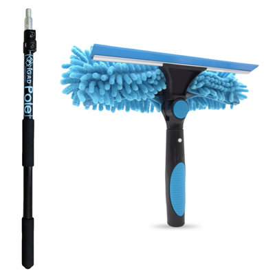 IGADPole Window Cleaning Kit, 6ft(2m) Extension Pole and Dual Pivot 10 ...