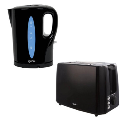 IGENIX 1.7L KETTLE AND 2 SLICE TOASTER WHITE
