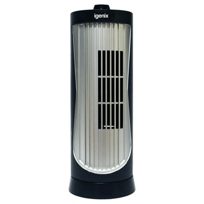 Igenix DF0020 Mini Tower Fan, Oscillating, 12 Inch, Black | DIY at B&Q
