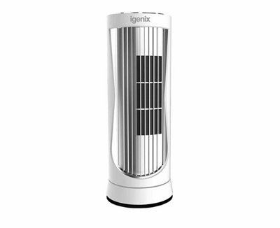 Igenix DF0022WH Digital Mini Tower Fan, Oscillating, 12 Inch, White ...