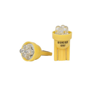 Ignition Line LED 12V Side & Tail Light Wedge Bulbs 501 Car Yellow Twin ...
