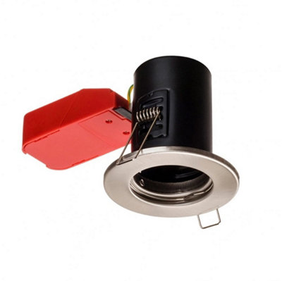 IGS/FSC Fire Rated Fixed Downlight in a Satin Chrome Finish