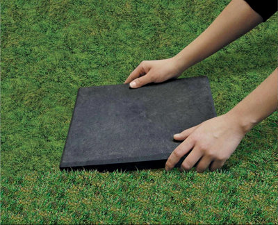 IHANA Slate Effect 30x30x2.5cm Square Stomp Stone Recycled Rubber Steps ...