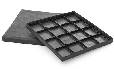IHANA Slate Effect 30x30x2.5cm Square Stomp Stone Recycled Rubber Steps ...