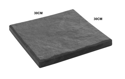 IHANA Slate Effect 30x30x2.5cm Square Stomp Stone Recycled Rubber Steps ...