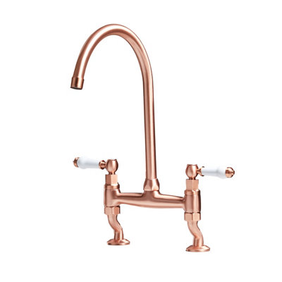 iivela Ampola Copper Traditional Bridge Dual Lever Tap