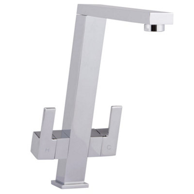iivela Erro Chrome Dual Lever Angled Designer Kitchen Tap