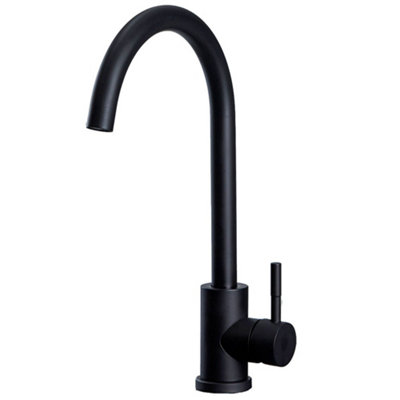 iivela Levico Black Single Lever Swan Neck Kitchen Tap