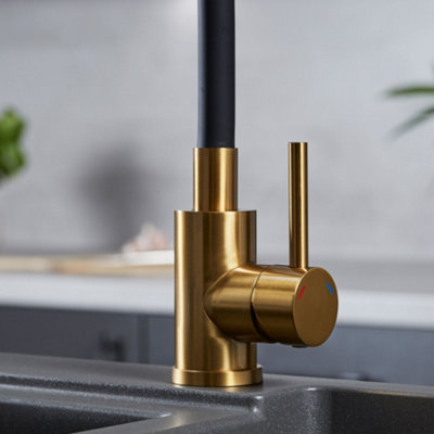iivela Modena Gold Single Lever Flexi Hose Kitchen Tap