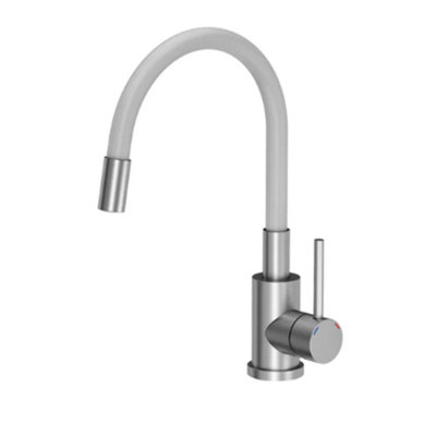 iivela Modena White Single Lever Flexi Hose Kitchen Tap
