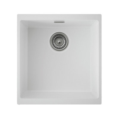 iivela NADEN40 White 40cm Ceramic Single Bowl Inset / Undermount ...