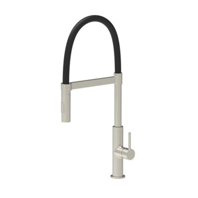 iivela Ripley Brushed Nickel Single Lever Professional Coil Kitchen Tap