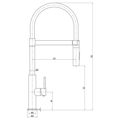 iivela Ripley Chrome Single Lever Professional Coil Kitchen Tap