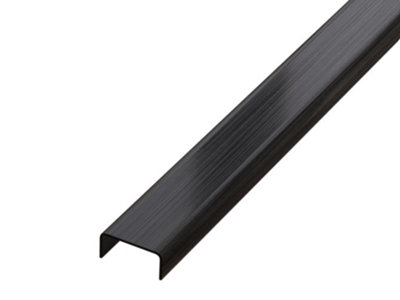 ILCOM decorative profile C 10mm x 2700mm x 0.65mm Black Brushed ...