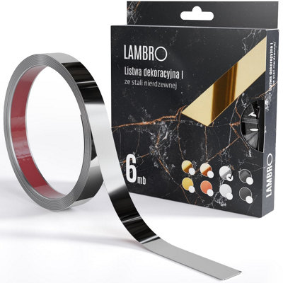 ILCOM Self-adhesive decorative strip, 6 m -Silver Polished