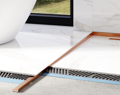 ILCOM SLOPED FLOOR SHOWER PROFILE LKL 11mm x 1800mm x 0.6mm Copper ...