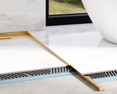 ILCOM SLOPED FLOOR SHOWER PROFILE LKP 11mm x 1800mm x 0.6mm Gold ...