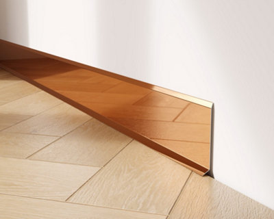 ILCOM Stainless steel Skirting board F80mm x 2700mm - Copper Polished