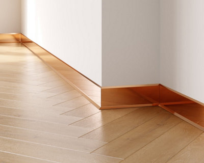 ILCOM Stainless steel Skirting board F80mm x 2700mm - Copper Polished