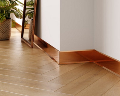ILCOM Stainless steel Skirting board F80mm x 2700mm - Copper Polished