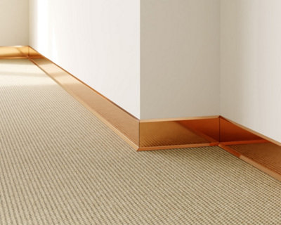 ILCOM Stainless steel Skirting board F80mm x 2700mm - Copper Polished