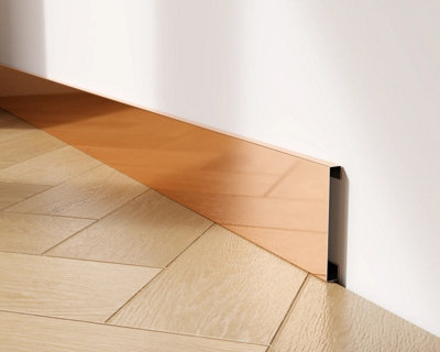 ILCOM Stainless steel Skirting board FC 80mm x 2700mm - Copper Polished