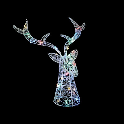 Illuminated Acrylic Stag Head Decoration