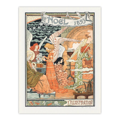Illustration Newspaper 1893 Christmas Grasset Wall Art Poster Print 12X16"