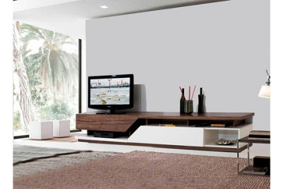 Image TV Unit, 210 cm, Walnut & White | DIY at B&Q