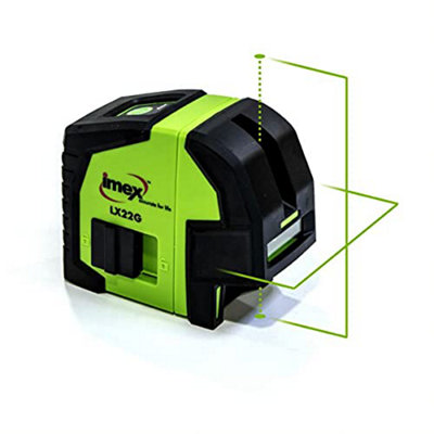 Imex LX22G Series 2 Green Beam Cross Line Laser With Plumb Spots In ...