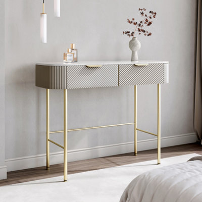 Imogen Mocha Dressing Table with Evie LED Mirror