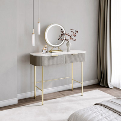 Imogen Mocha Dressing Table with Evie LED Mirror