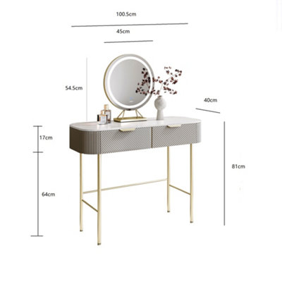 Imogen Mocha Dressing Table with Evie LED Mirror