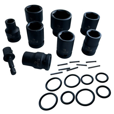 Impact Driver Socket Set 9 Piece 1/2" Square Drive Impact Wrench + 1/4 ...