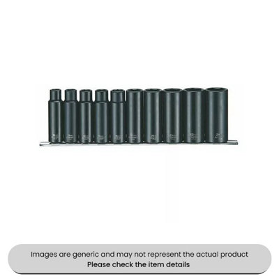Impact Socket Rail Set 1/2" Drive Deep 10 Piece Pack Qty 1