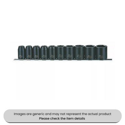 Impact Socket Rail Set 1/2" Drive Regular, 10 Piece Pack Qty 1