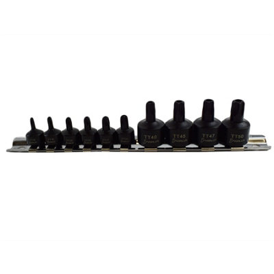 Impact Tamper Torx Star Bit Sockets 1/4" 3/8" Drive T10 - T50 10 pc Set ...