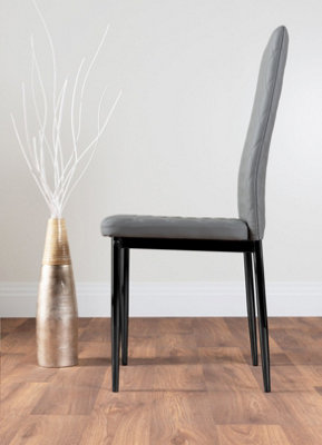 Imperia Grey High Gloss 6 Seater Dining Table with Structural 2 Plinth ...