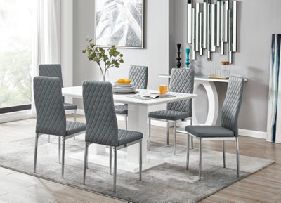 White gloss table and 2 chairs store