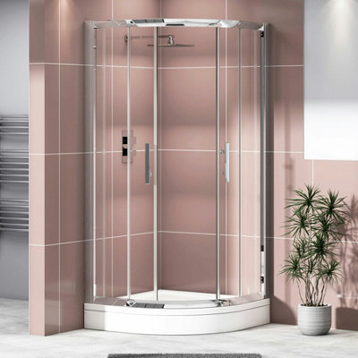 Imperial 760 x 760mm Quadrant Shower Enclosure with High Tray Double ...